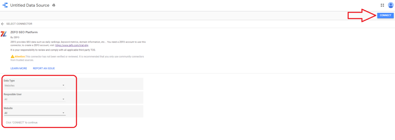 Connecting ZEFO to Data Studio - ZEFO Online SEO Software